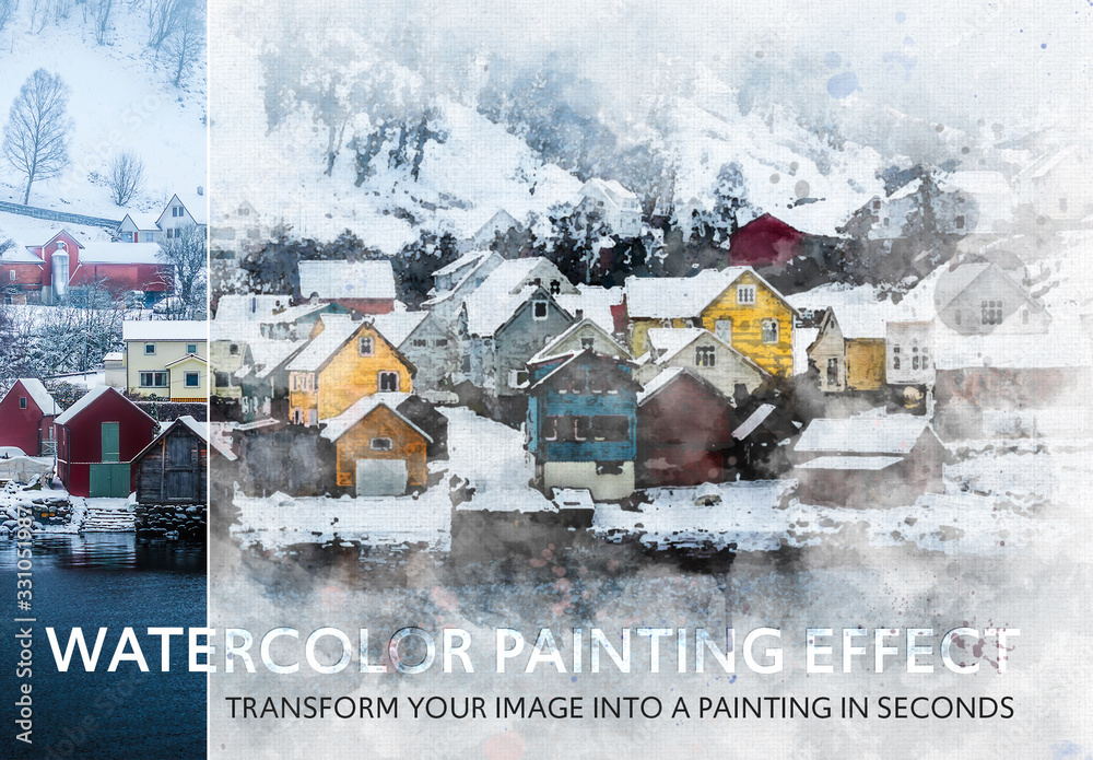 Watercolor Effect Mockup Stock Template | Adobe Stock