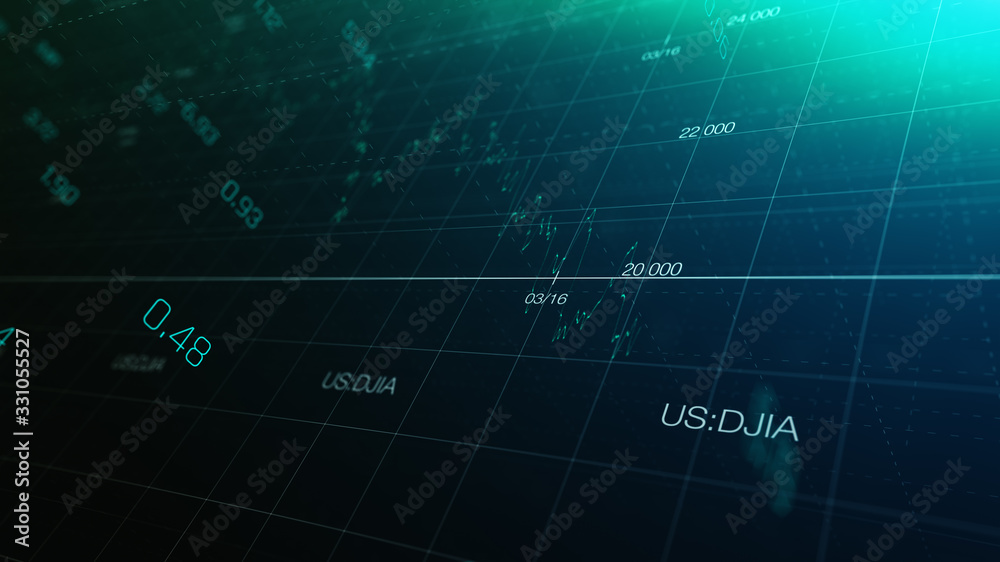 Stock market graph global crisis caused by corona virus SARS-CoV-2 ...