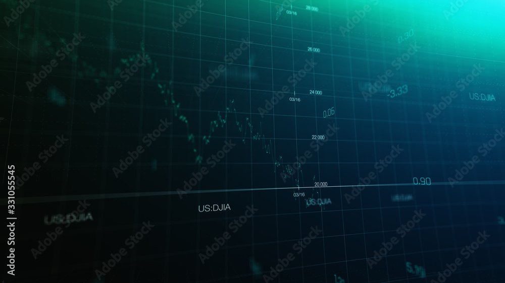 Stock market graph global crisis caused by corona virus SARS-CoV-2 ...