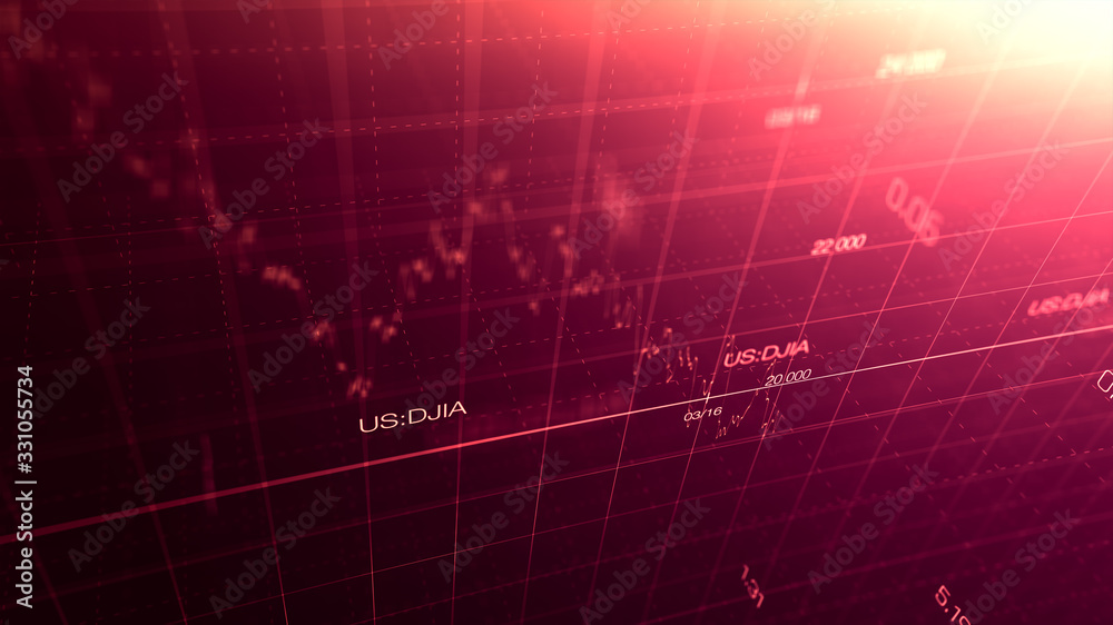 Stock market graph global crisis caused by corona virus SARS-CoV-2 ...
