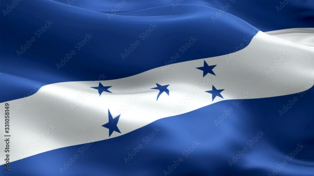 Honduran flag Closeup 1080p Full HD 1920X1080 footage video waving in ...