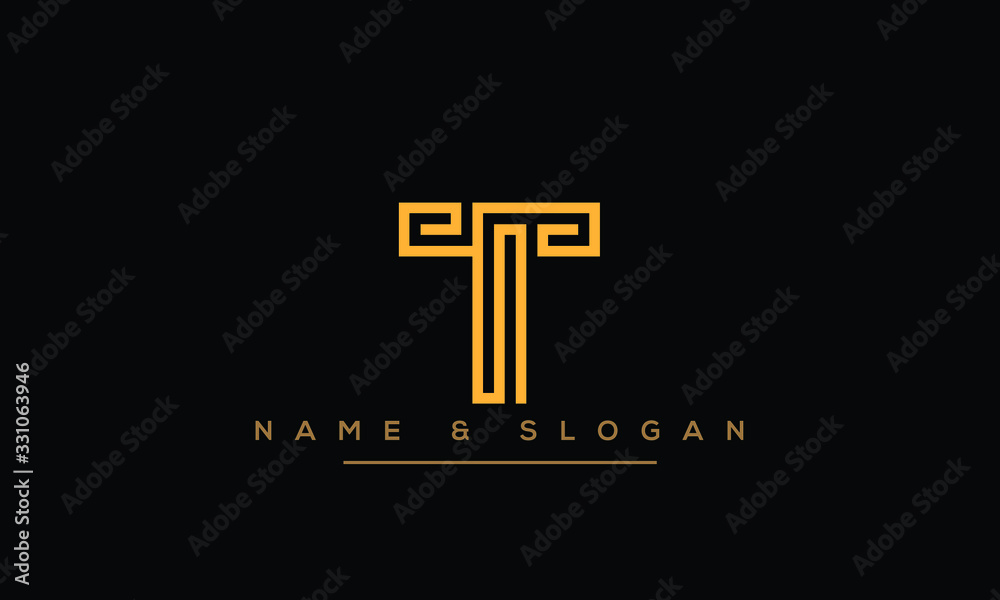 T ,TT Letter Logo Design with Creative Modern Trendy Typography Stock ...