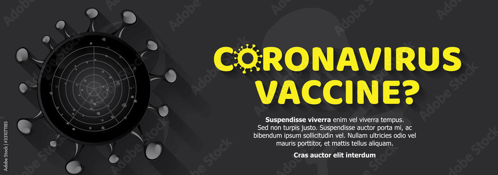 Coronavirus known as SARS-CoV - vector realistic illustration with grey ...