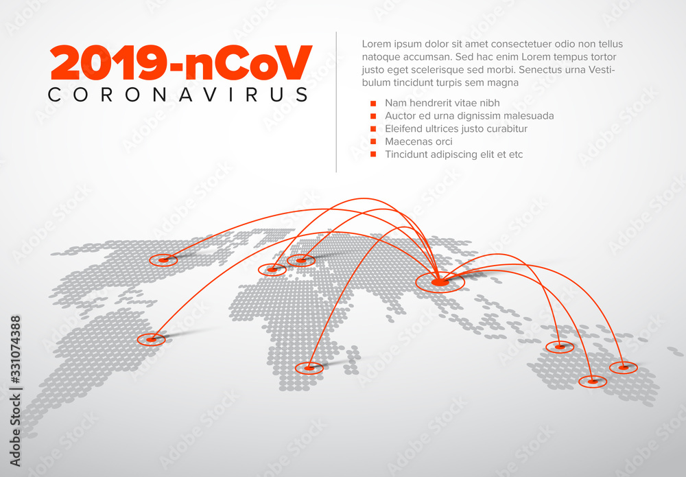 Coronavirus Infographic Layout with Map Element Stock Template | Adobe ...