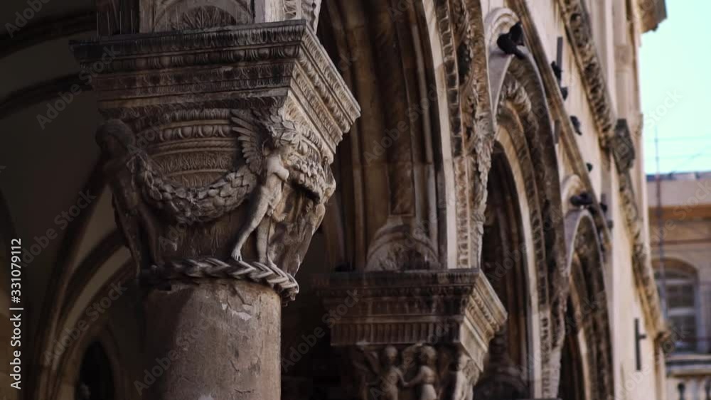 Columns in Rector's Palace. Dubrovnik Old Town, Croatia. Famous ...