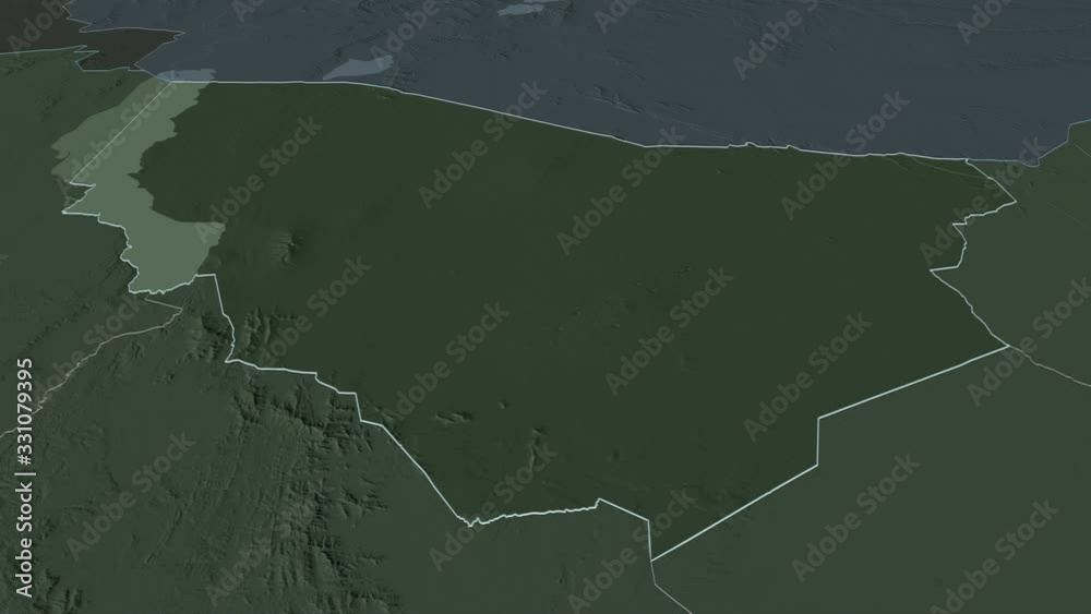 Vidéo Stock Marsabit, county with its capital, zoomed and extruded on ...
