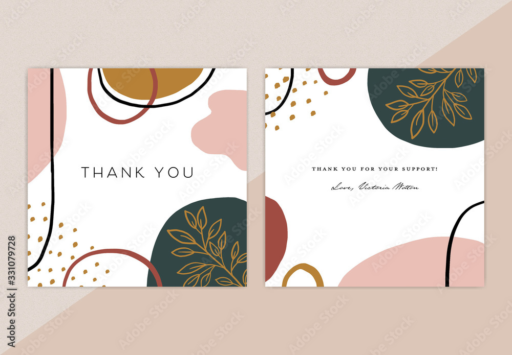 Abstract Thank You Card Template Design Stock Template | Adobe Stock
