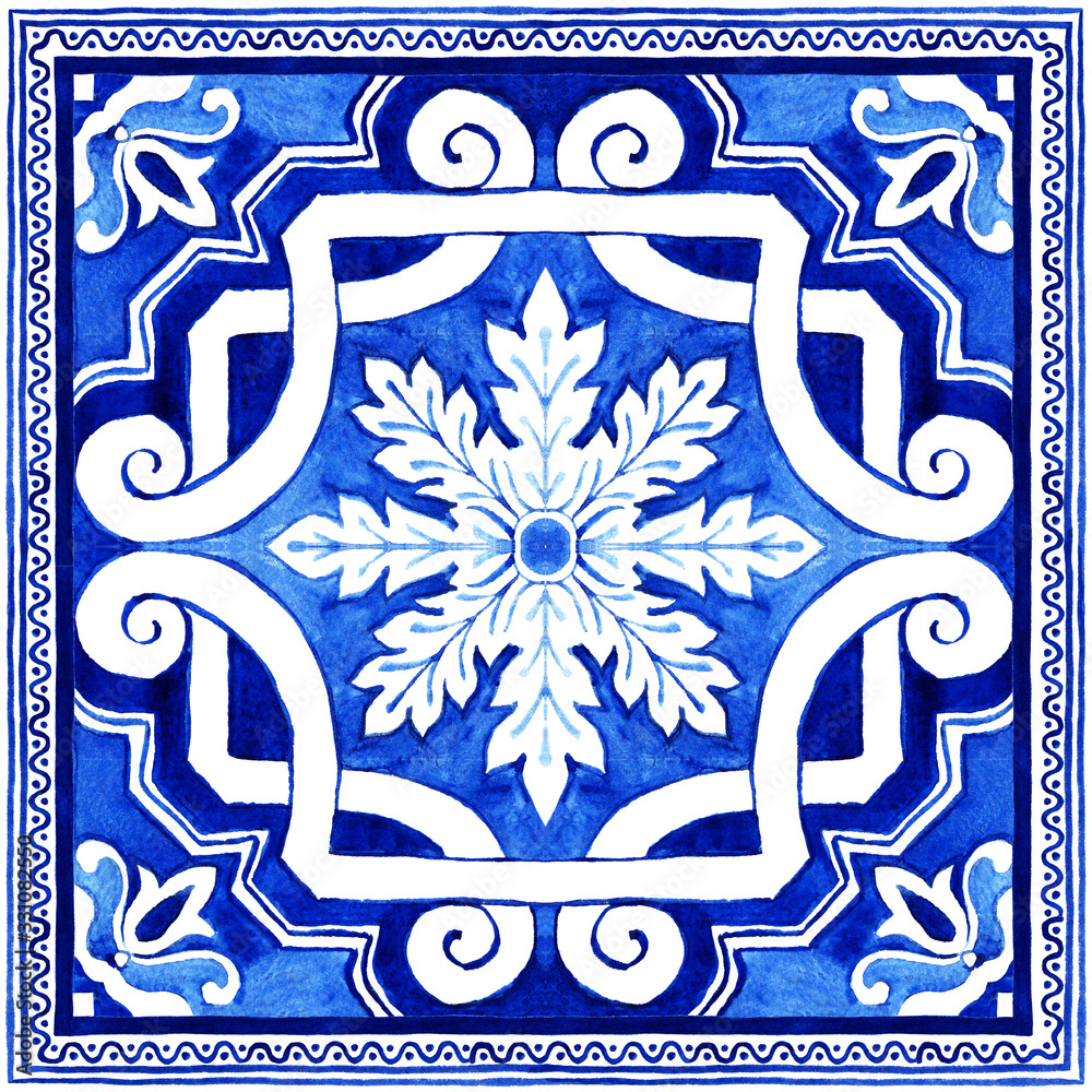 Portuguese Azulejos tile bandana scarf. Traditional Portuguese Mosaic ...