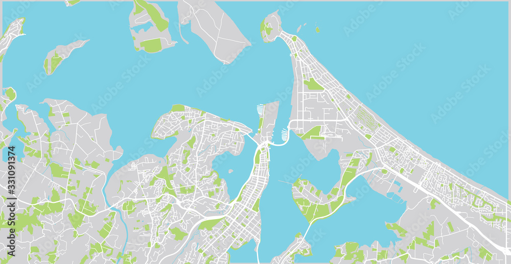 Urban vector city map of Tauranga, New Zealand Stock Vector | Adobe Stock