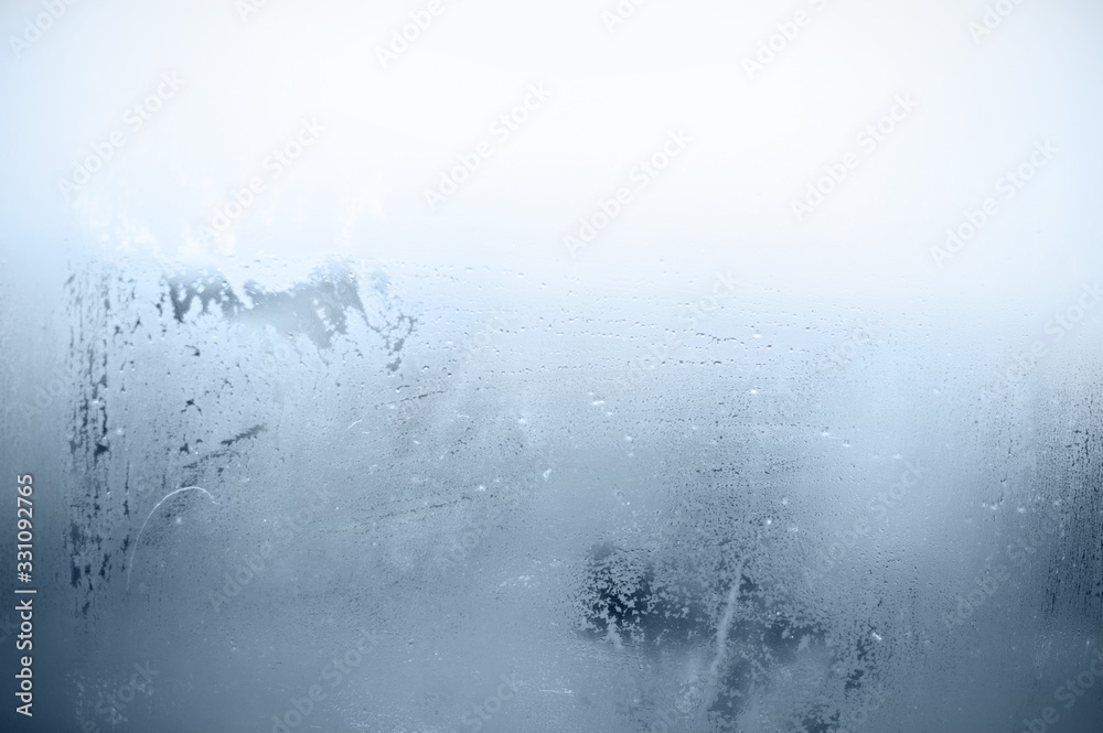 Texture. Foggy window with flowing water droplets. Can be used as a ...