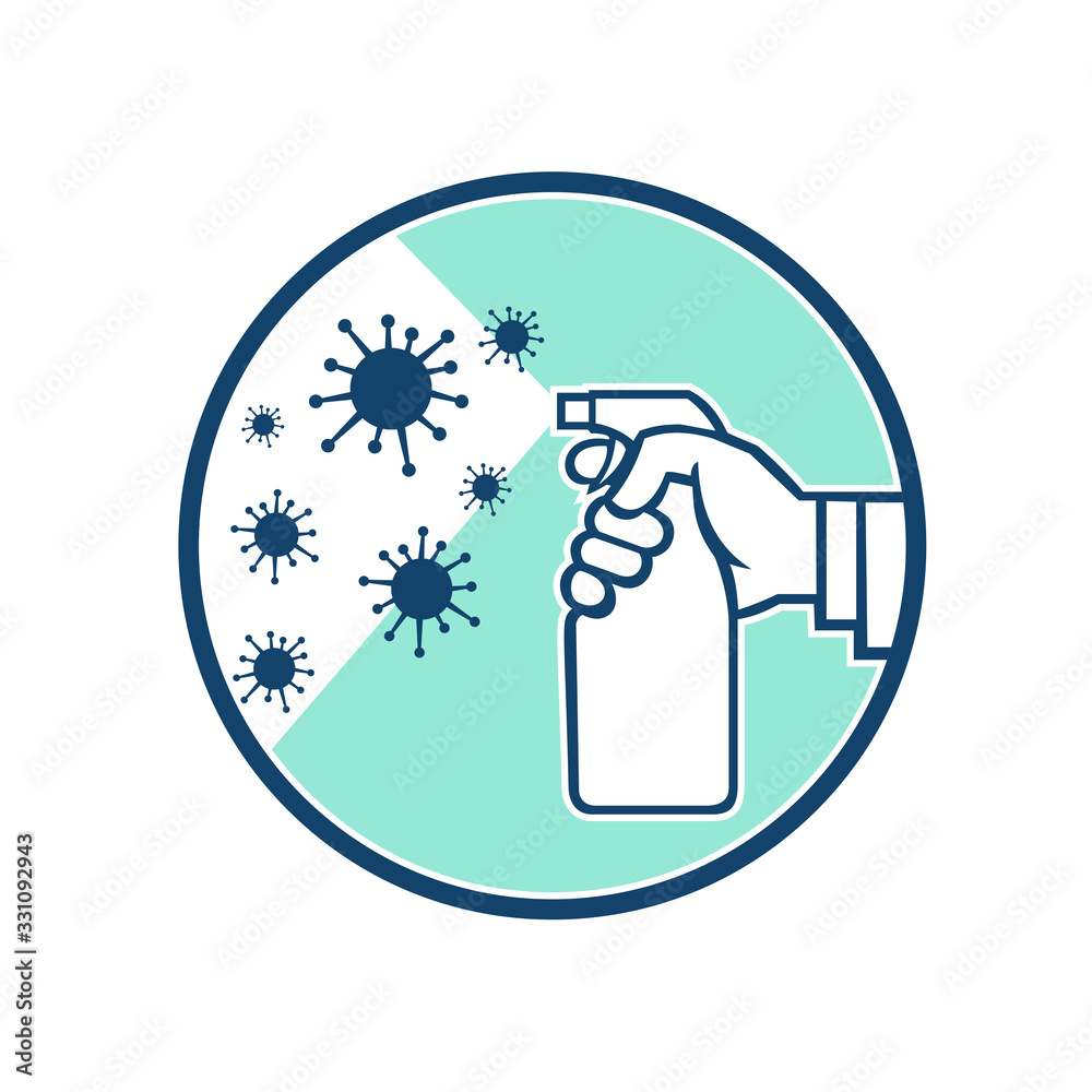 Vecteur Stock Icon retro style illustration of a hand spraying ...