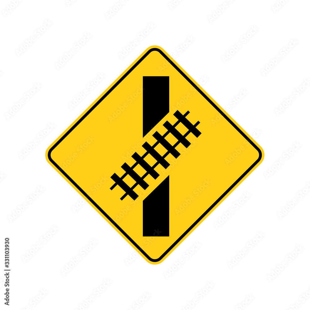 USA traffic road signs. you are approaching a railroad crossing. vector ...