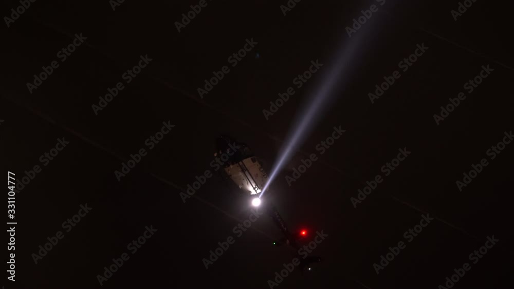 Police Helicopter with Spotlight in Los Angeles Stock Video | Adobe Stock