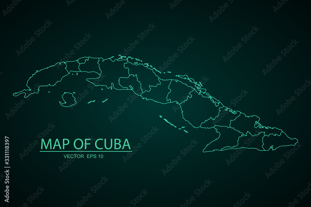 A Map of the country of Cuba, High detailed blue vector map - Cuba ...