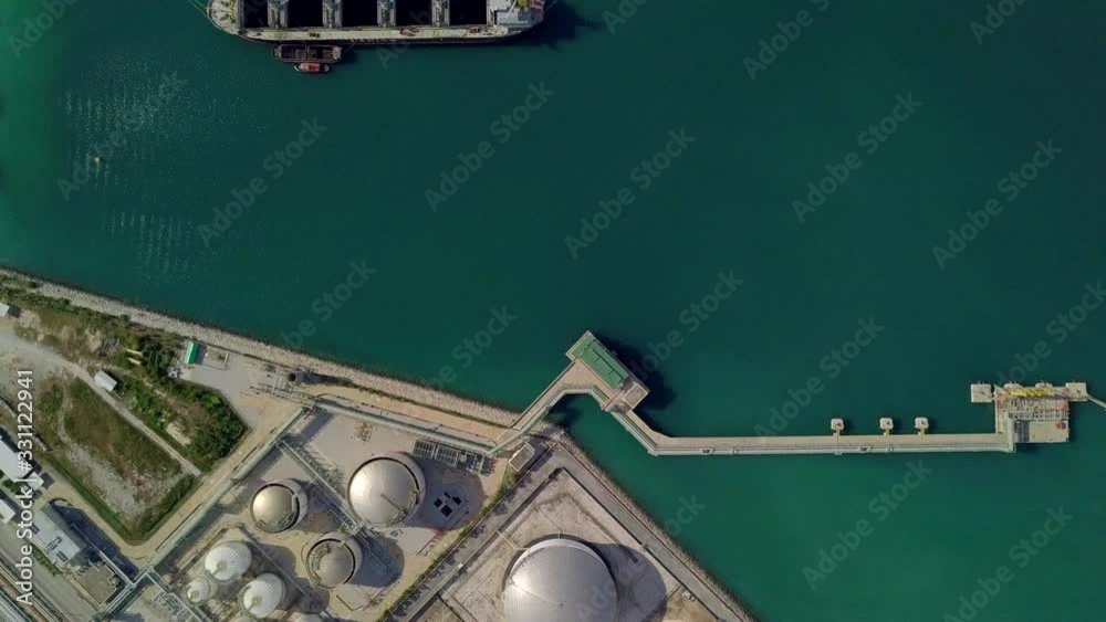 4k, Aerial footage tank farm terminal for petroleum and gasoline ...