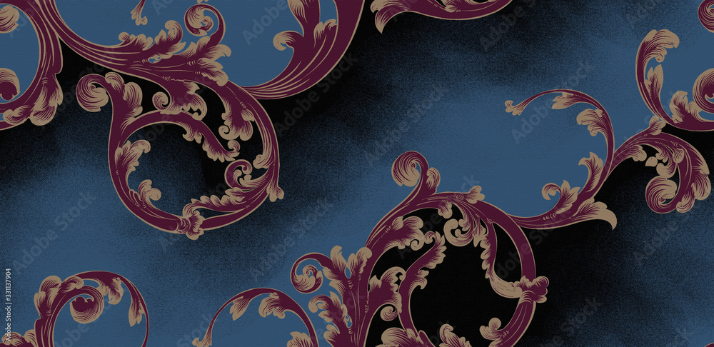 Exquisite baroque design, rococo design, suitable for textile clothing ...