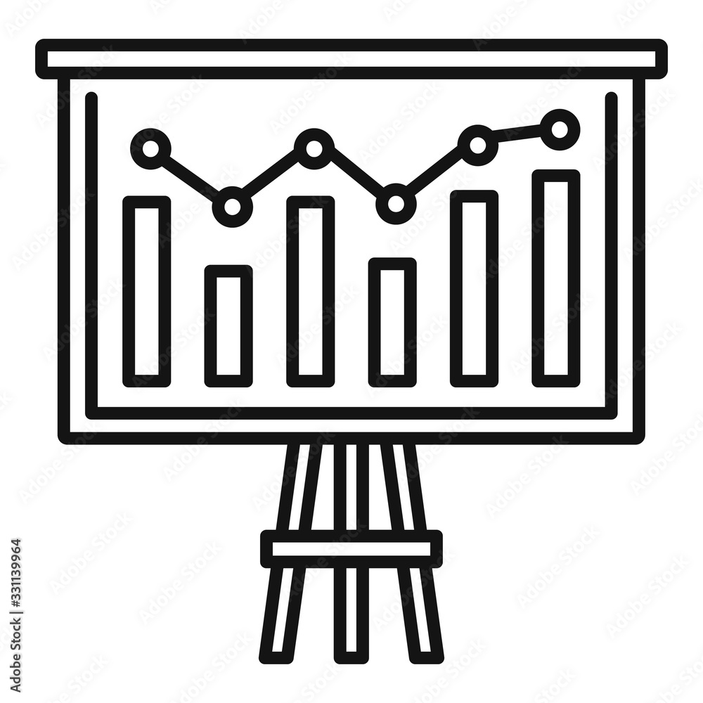 Graph chart banner icon. Outline graph chart banner vector icon for web ...