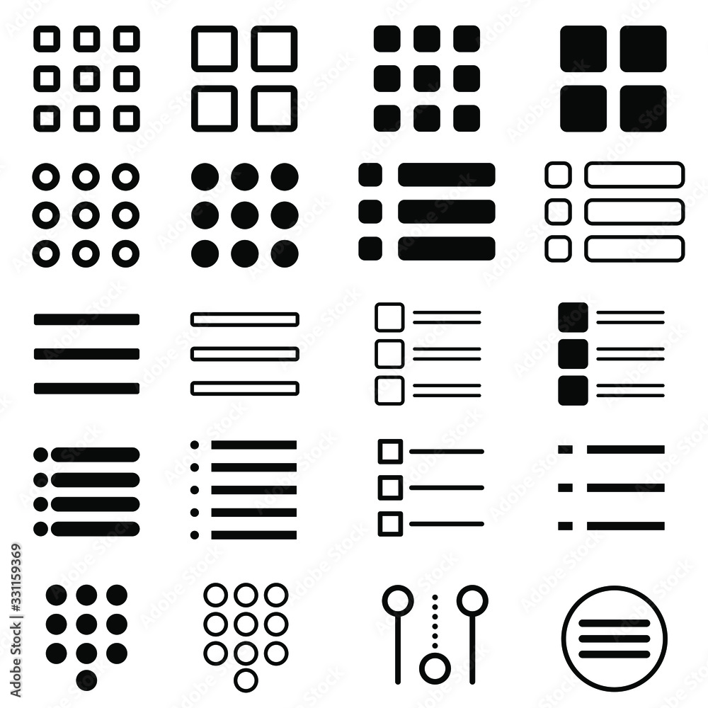 Set icons menu for apps and web. Hamburger Menu sign. Vector ...