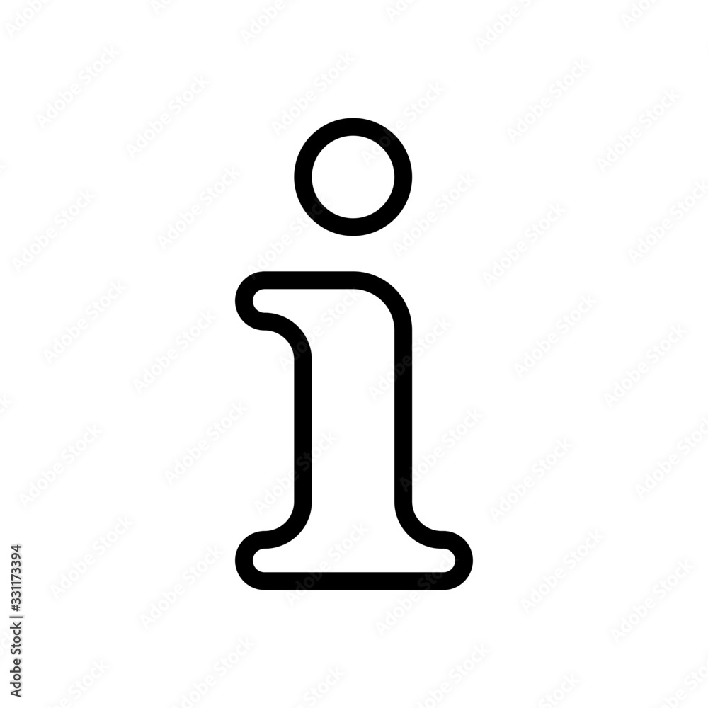 Information symbol, inform desk, i letter, outline design. Black icon ...