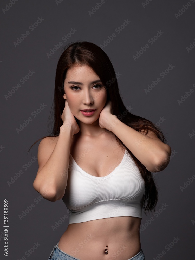 Sexy Asian Girl Model Woman Body Contour Beautiful Sexy Asian Stock