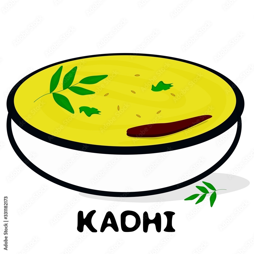 Gujarati Kadhi indian Gujarati Food Vector Stock Vector | Adobe Stock