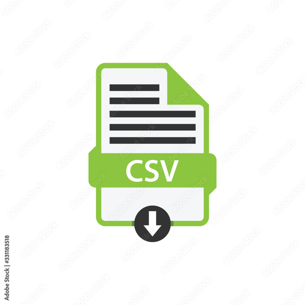 CSV file icon flat design Stock Vector | Adobe Stock
