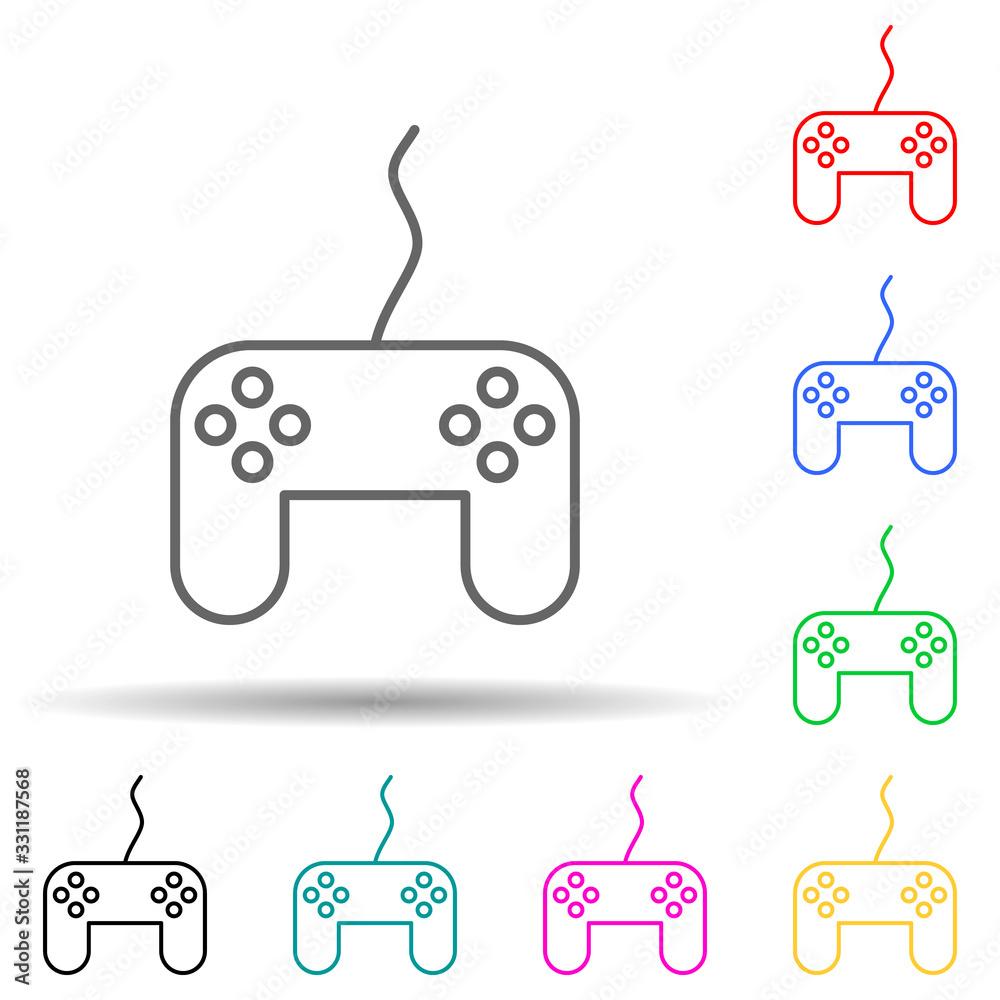 Relaxation in game multi color set icon. Simple thin line, outline of ...