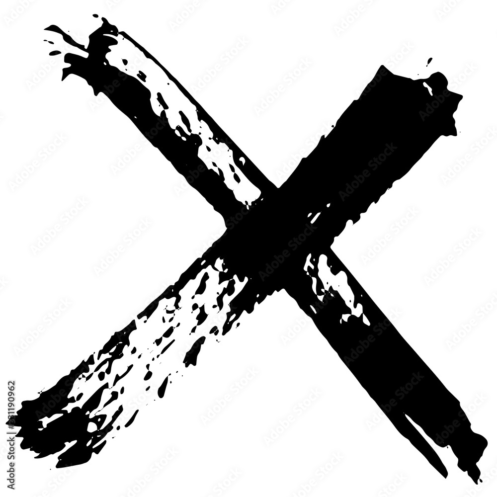 Cross grunge. Smears of black paint. Crossed ink lines Stock Vector ...