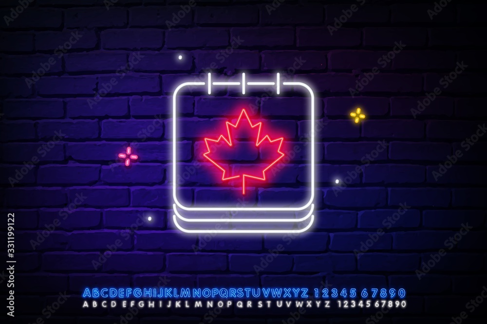 Neon Canada Day Greeting Card Design template modern trend style ...