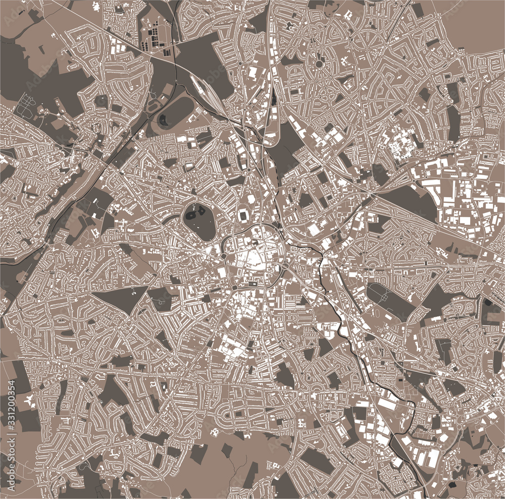 map of the city of Wolverhampton, West Midlands, England, UK Stock ...