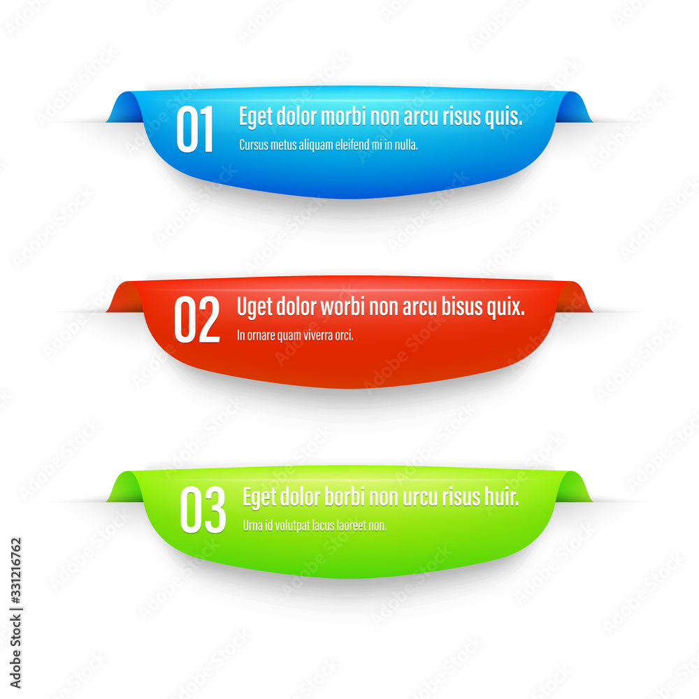 Ribbon color banners. A vivid illustration of the layout of the labels ...