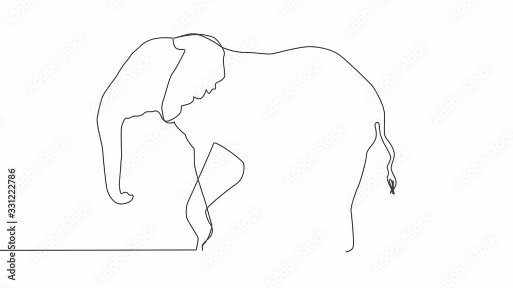 Self drawing animation of continuous one line drawing of isolated ...