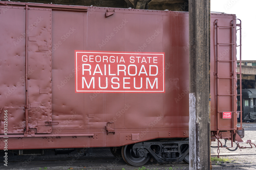Savanna, Georgia, USA - January 18, 2020: Sign of Georgia Railroad ...
