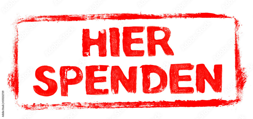 Roter Stempel Rahmen: Hier Spenden Stock Illustration | Adobe Stock
