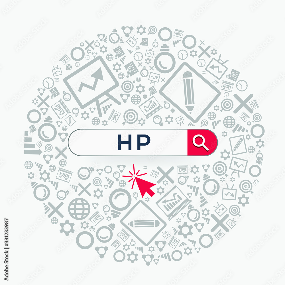 HP mean (hire purchase) Word written in search bar ,Vector illustration ...
