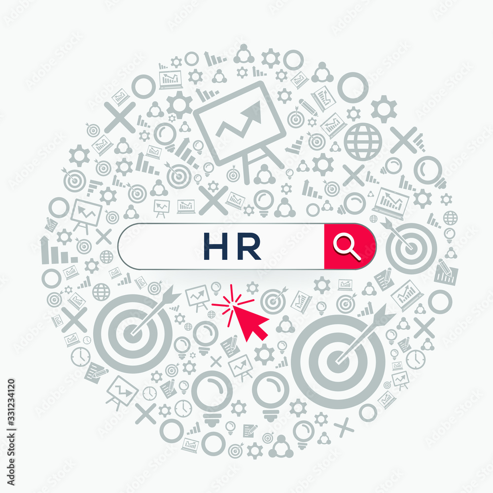 HR mean (human resources) Word written in search bar ,Vector illustration. Stock Vector | Adobe ...