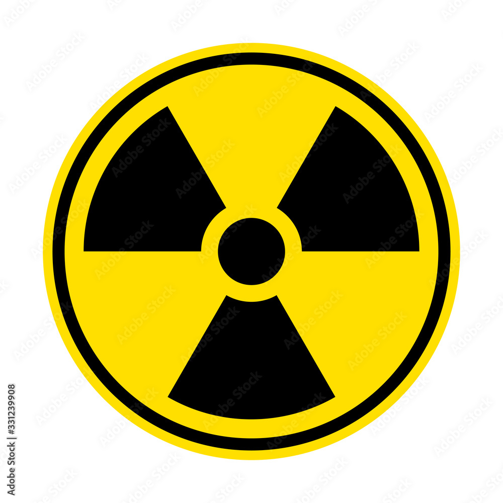 Radiation sign. Warning symbol. Radioactive vector flat icon Stock ...