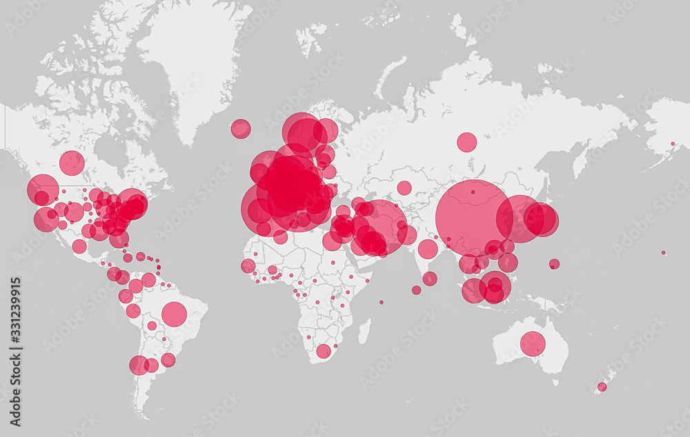 Covid World map.Corona Virus COVID 19 spread on geographical map ...