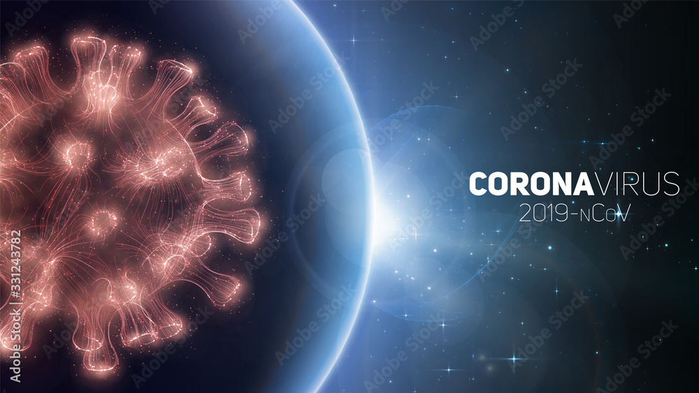Concept of worldwide Coronavirus pandemia. Warning of virus global ...