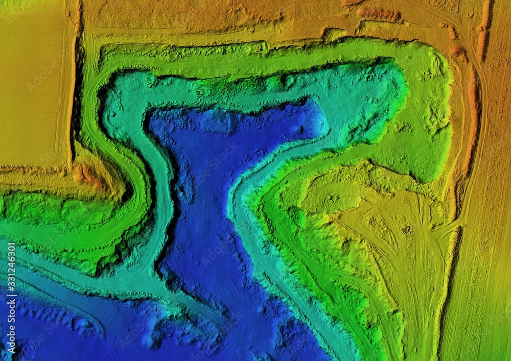 DEM - digital elevation model. Example of GIS usage. Product made after ...