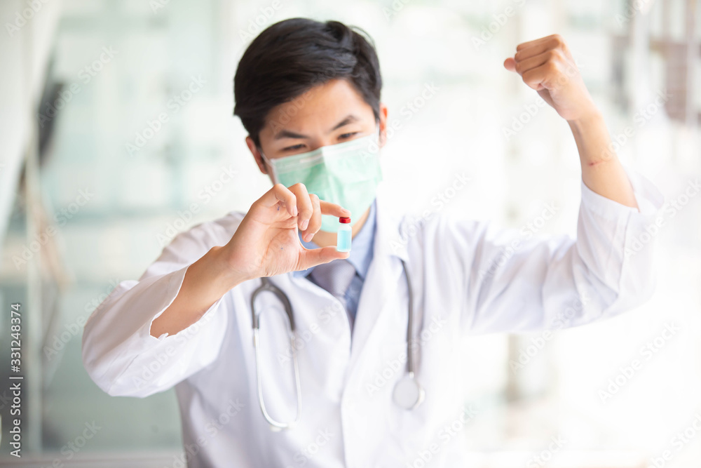The doctor is testing a sample of biological tubes contaminated by ...