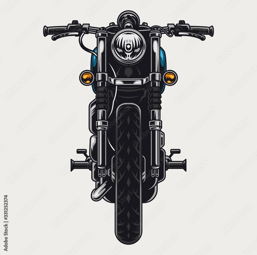 Colorful motorcycle front view concept Stock Vector | Adobe Stock