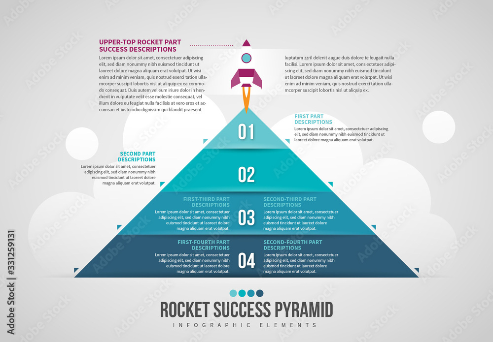 Rocket Success Pyramid Infographic Layout Stock Template | Adobe Stock