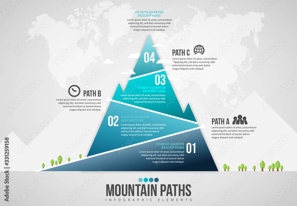 Mountain Paths Infographic Layout Stock Template | Adobe Stock