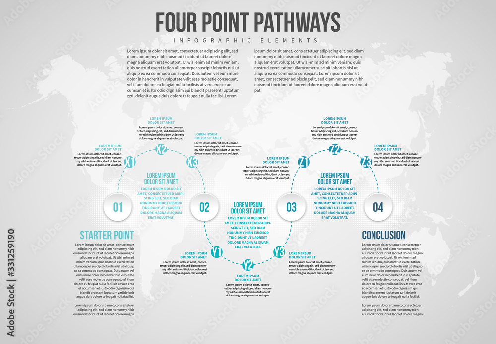 Four Point Pathways Infographic Layout Stock Template | Adobe Stock