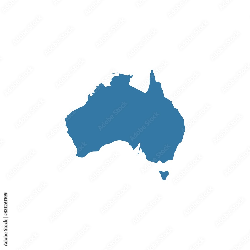 Map of Australia country isolated on white background Stock ...