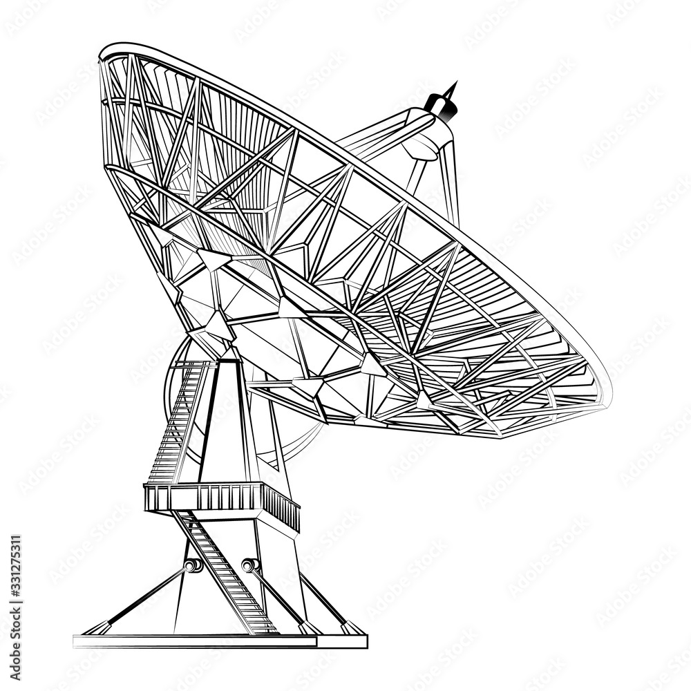 Radio Telescope Drawing
