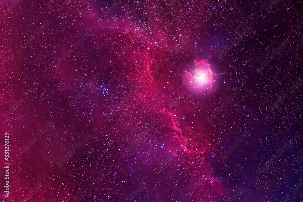 Beautiful pink cosmic nebula in deep space. Elements of this image were ...