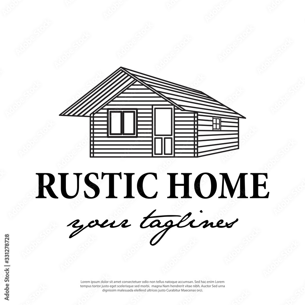 logo vector illustration vintage rustic cabin Stock Vector | Adobe Stock