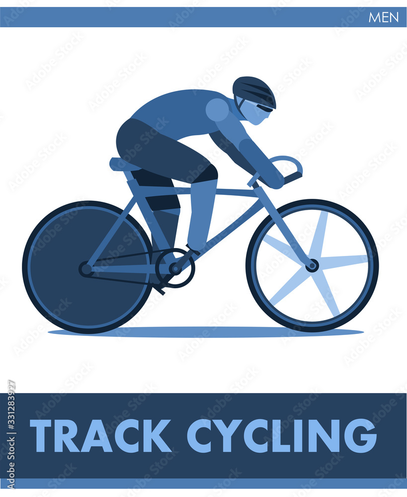 Male track cycling icon vector. A man is competing on a bicycle ...